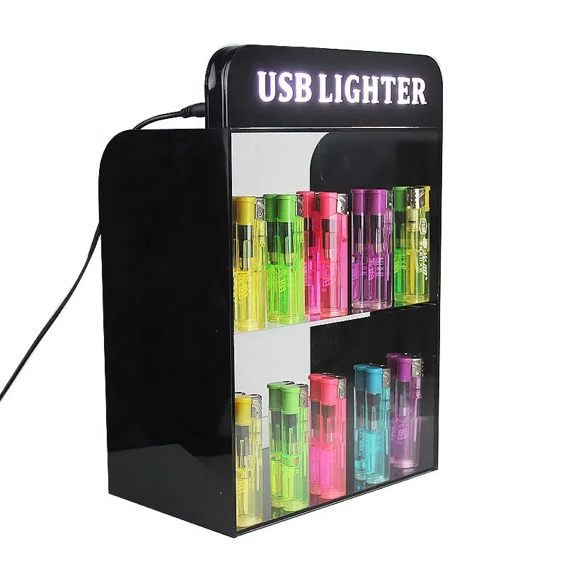 Smokeless Tobacco Shelf Cigarette Drawer Lighter Display Stands Acrylic ...