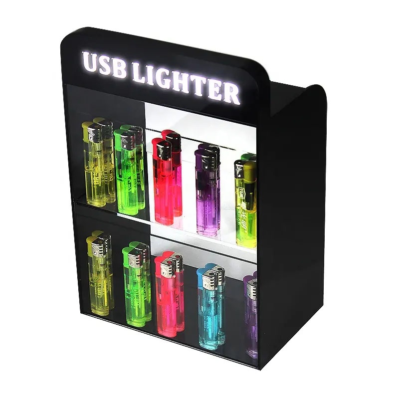 Smokeless Tobacco Shelf Cigarette Drawer Lighter Display Stands Acrylic ...