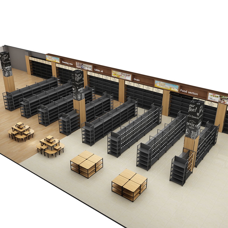 Durable grocery store retail display stand racks gondola shelving ...