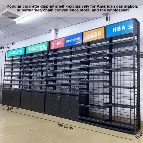 American Convenience Store Tobacco Cigarette Shelves Tobacco Fixtures