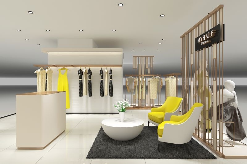 Luxury nordic style custom shop design wood floor modern led display ...